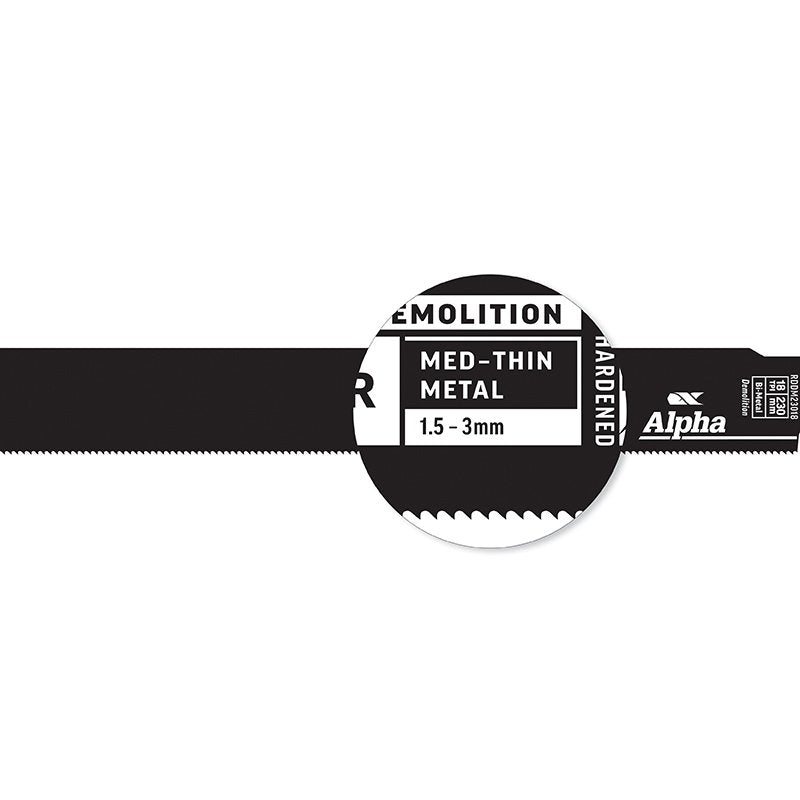Alpha Destructor Demo Recip Blade 230mm 18tpi 25 Pack Orbimax
